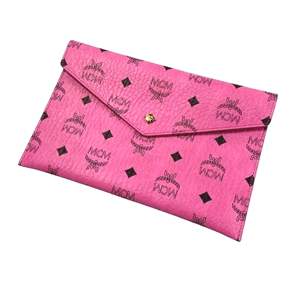 MCM | Bags | Mcm Visetos Envelope Clutch In Pink Or Brown | Poshmark